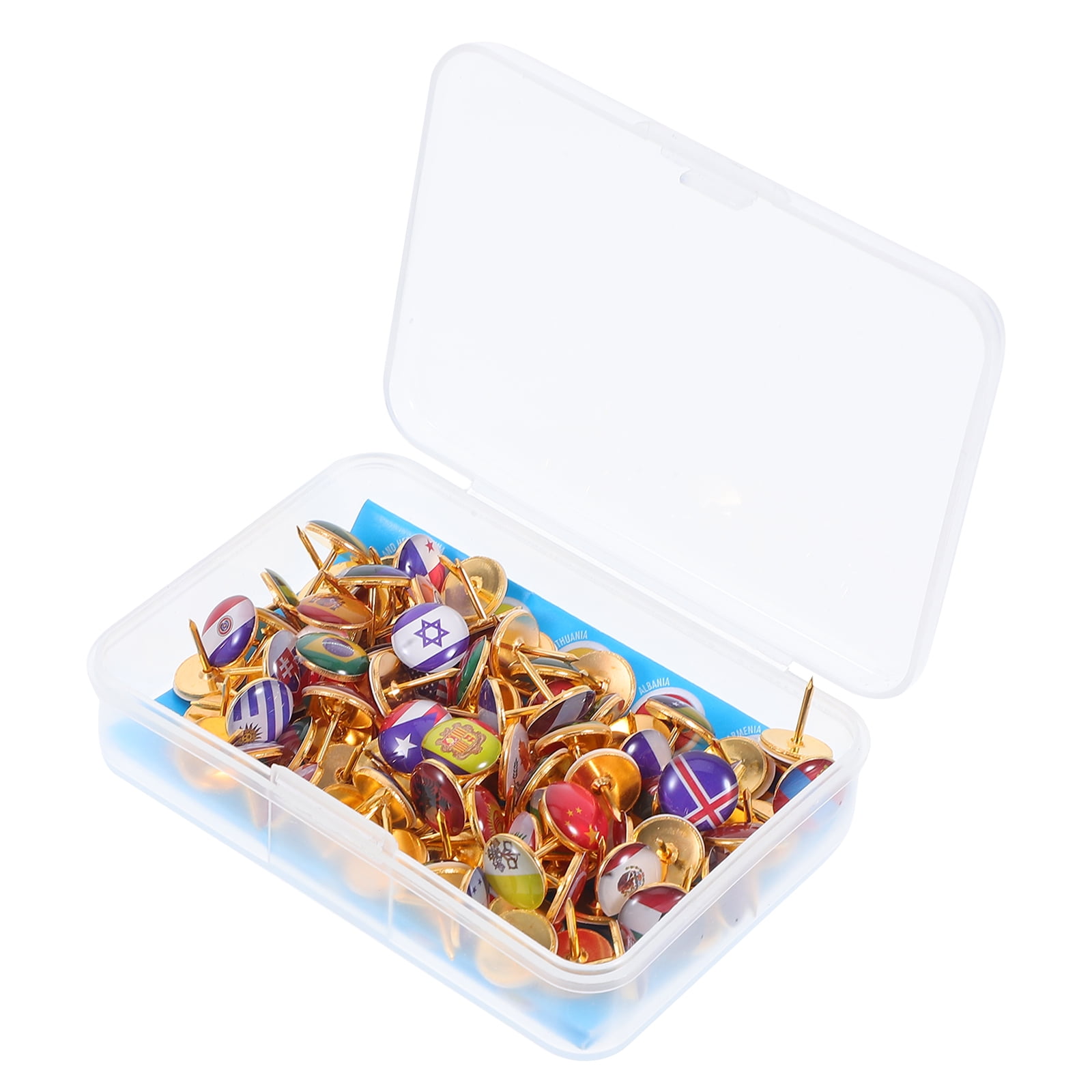 unbranded 100 PCS Bulletin Board Pin Universal Stickers Flag Pushpin ...