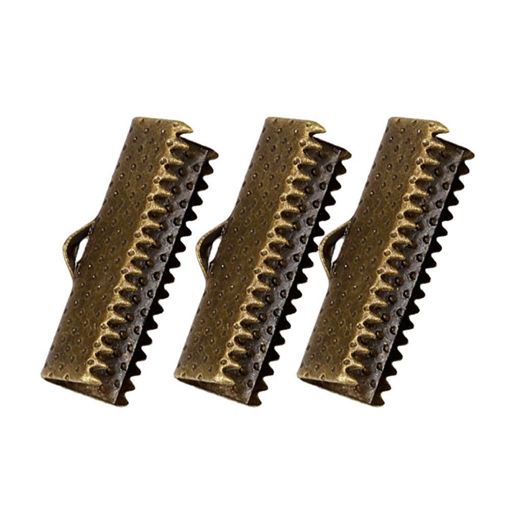 unbranded 100 PCS Ribbon End Clasps Bookmark Crimp Fasteners Frayed ...