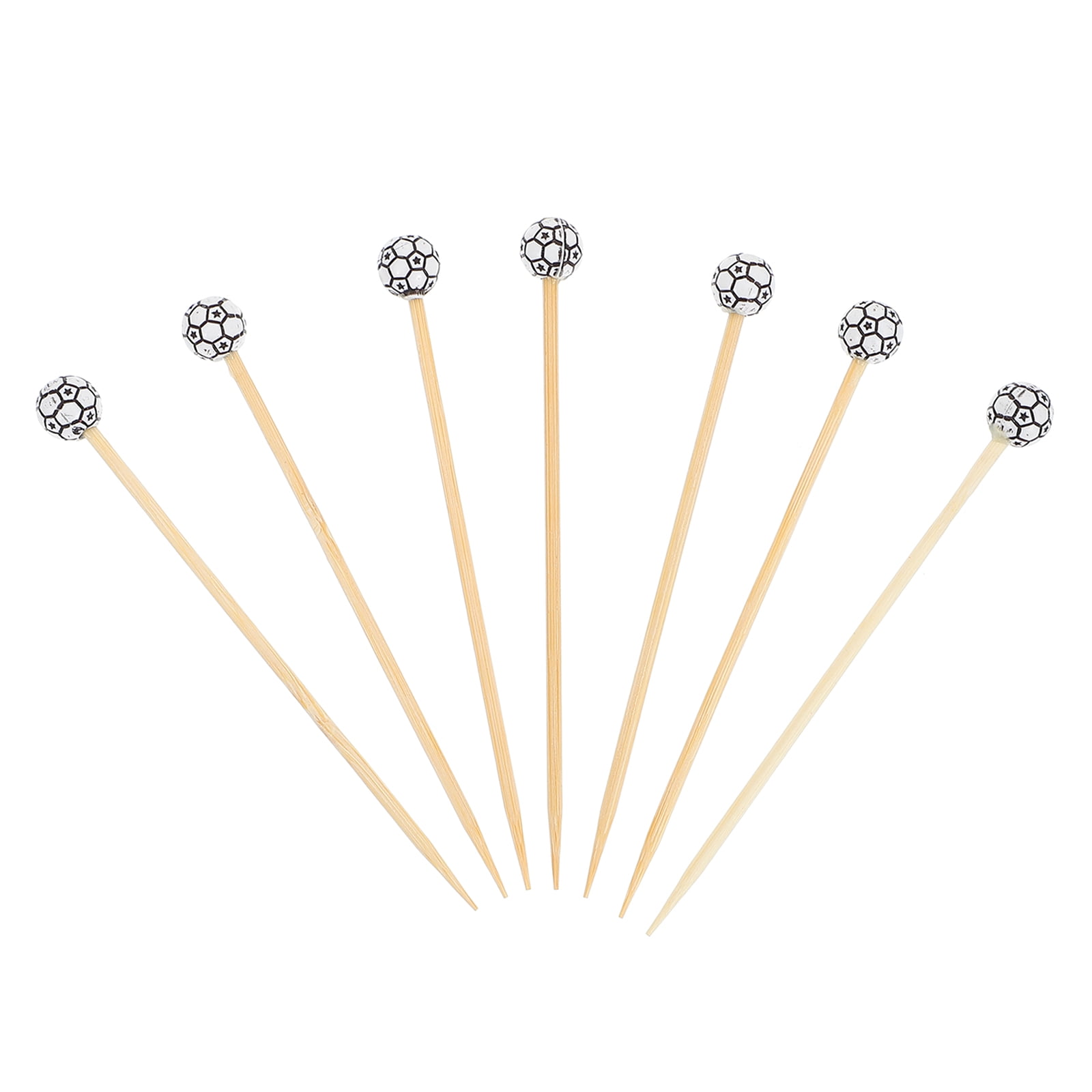 unbranded 100 Pcs Basket Fruit Stick Appetizer Toppers Football Shape ...