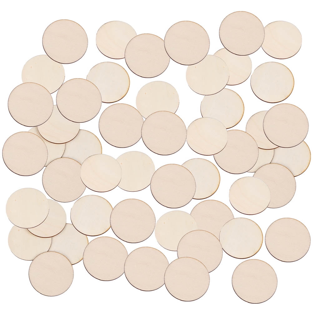 unbranded 100 Pcs Building Blocks Log Color Round Wood Chips Child ...