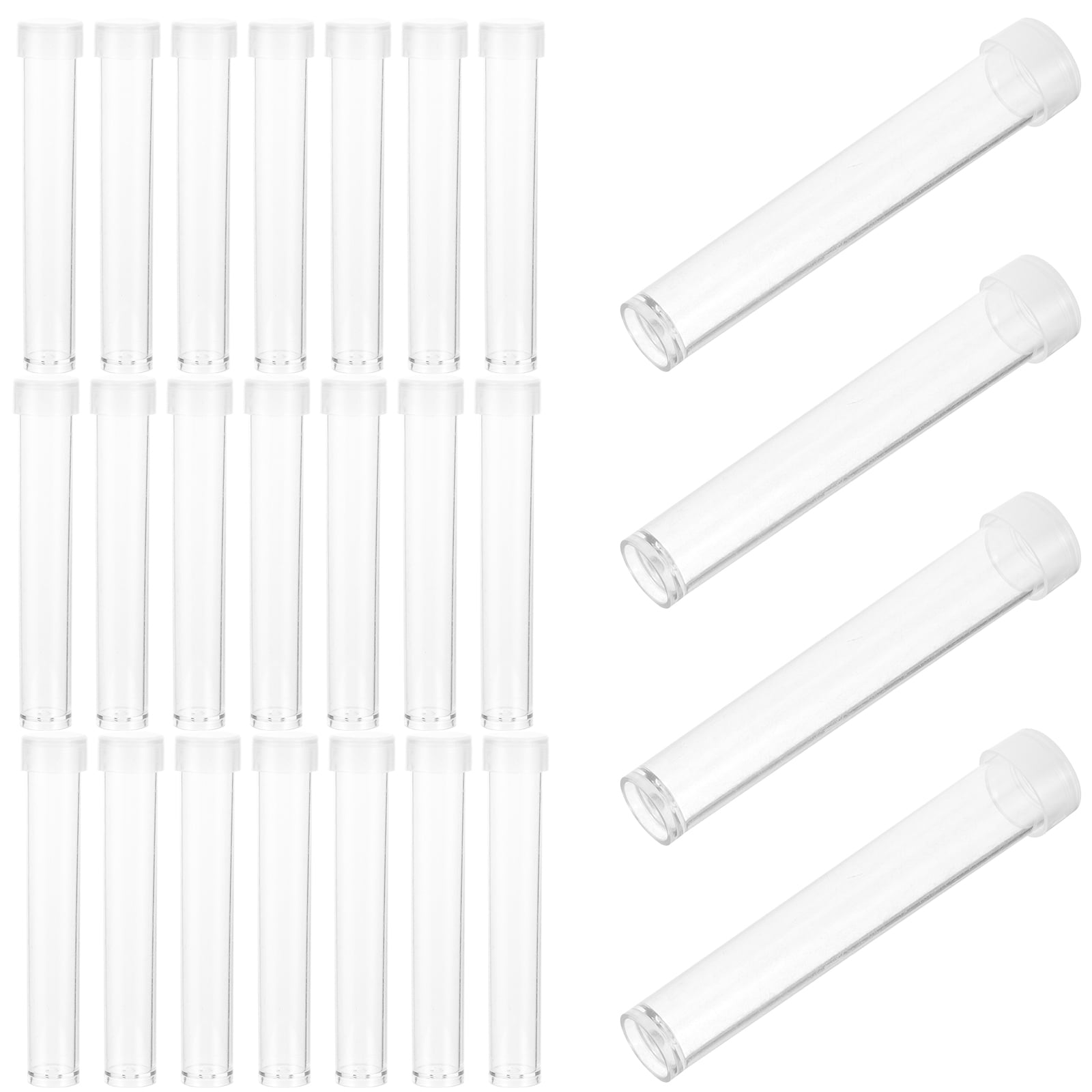 unbranded 100 Pcs Clear Storage Bins Plastic Transparent Tube Party ...