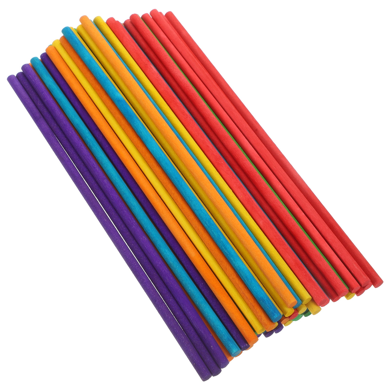 unbranded 100 Pcs Colorful Round Wooden Sticks Small Dowels for ...