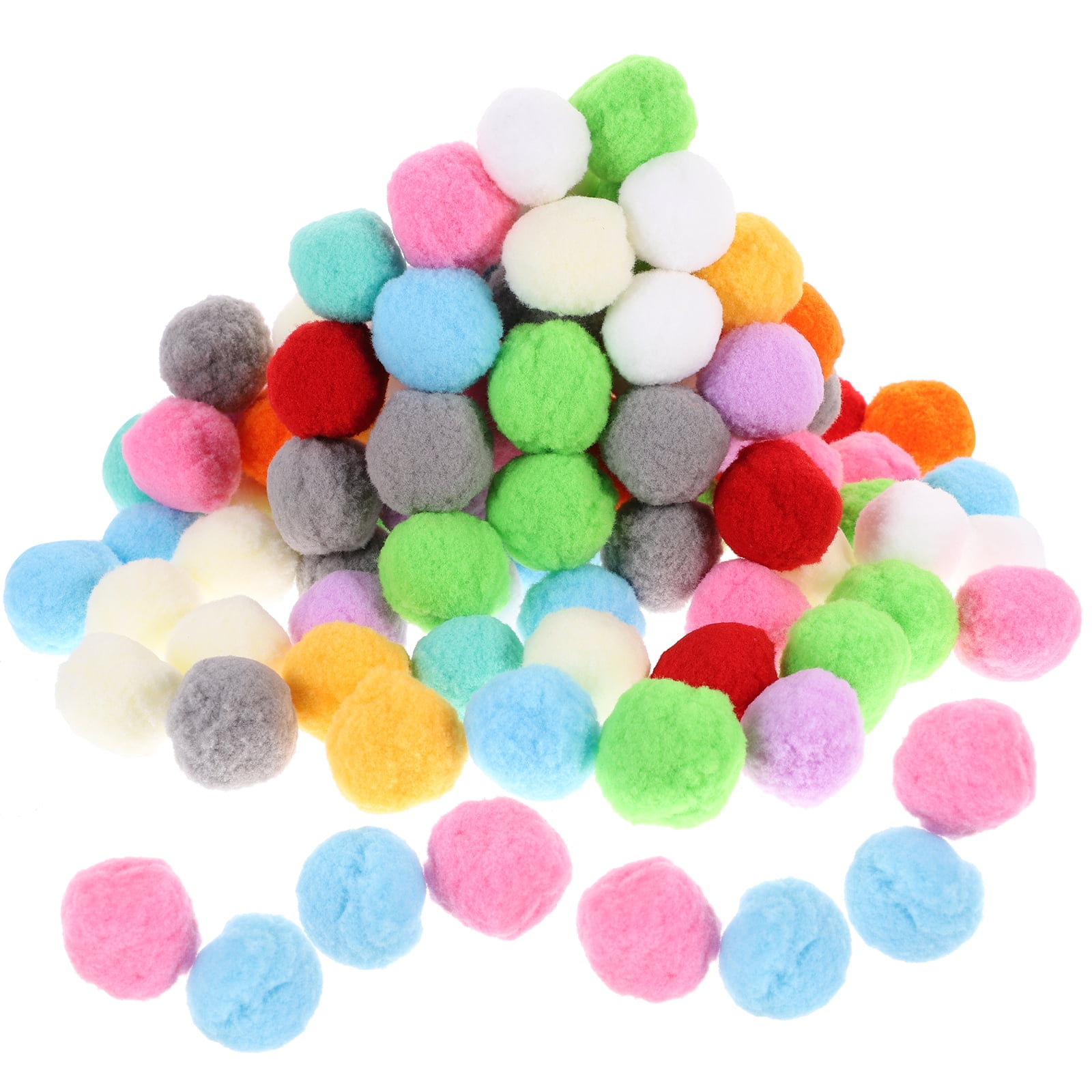 unbranded 100 Pcs Large Pom Poms Color Plush Ball Fluffy Balls ...