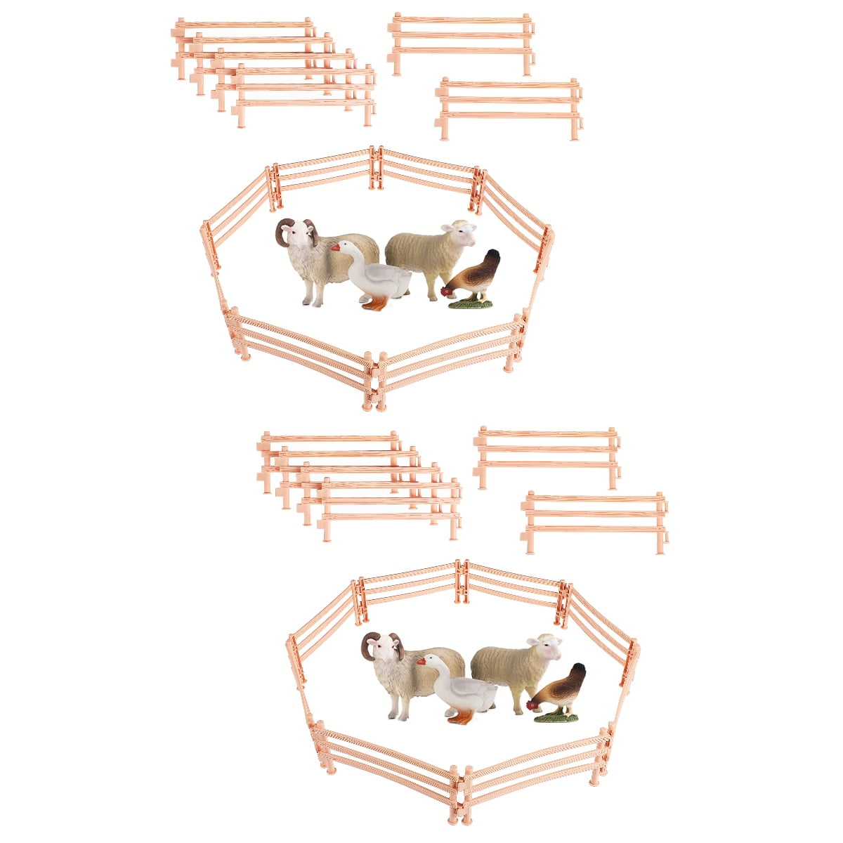 unbranded 100 Pcs Realistic Toy Fences Corral Fencing Panel Accessories ...