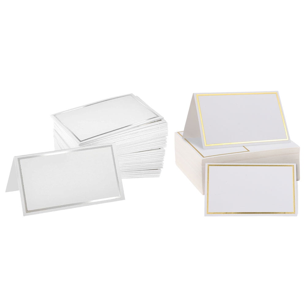 unbranded 100 Pcs Seat Card Small Tent Cards Blank Flag Table Seating ...