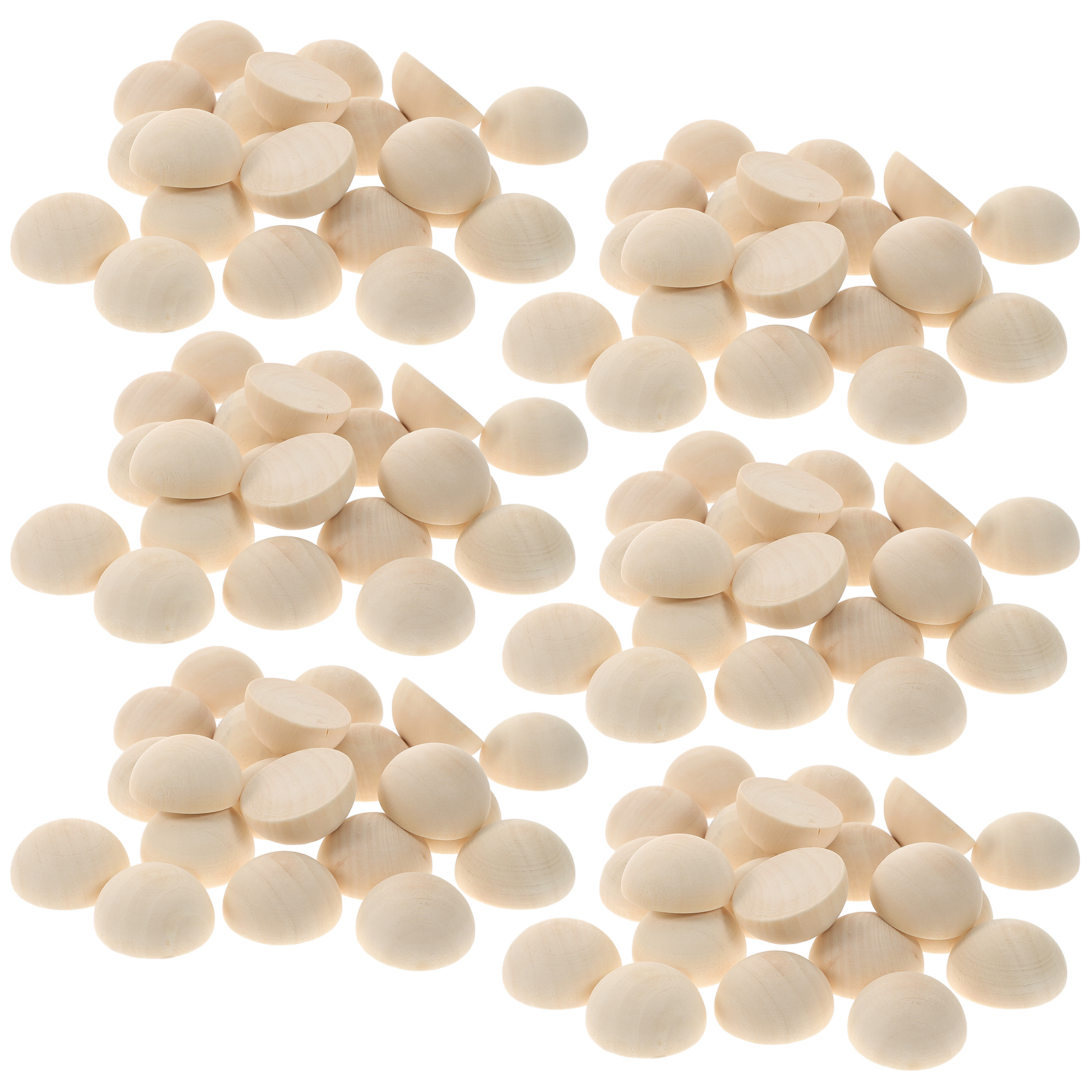unbranded 100 Pcs Whittling Kit Wooden Hemisphere DIY Decorations 3x3cm ...
