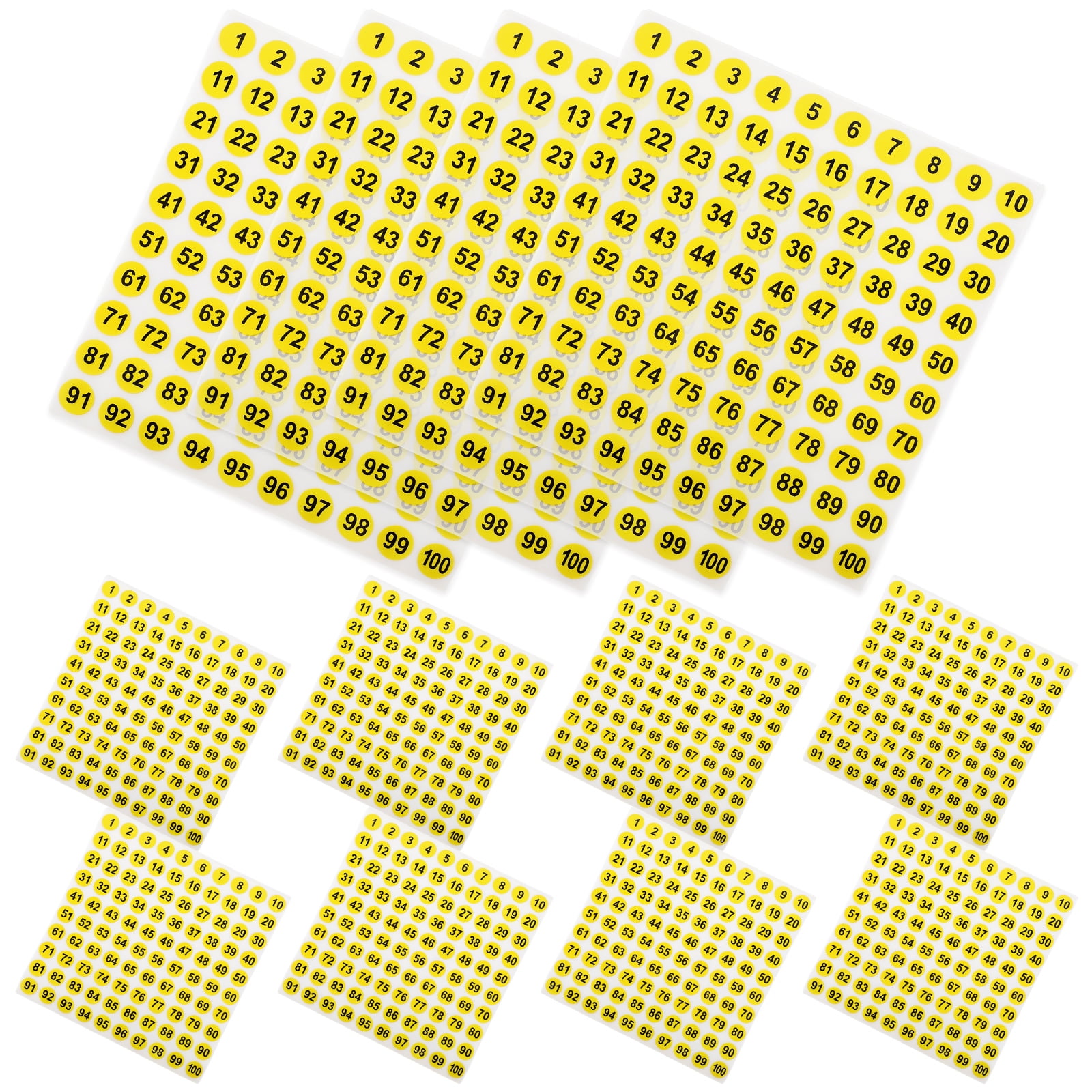 unbranded 100 Sheets Identification Labels Small Number Stickers ...
