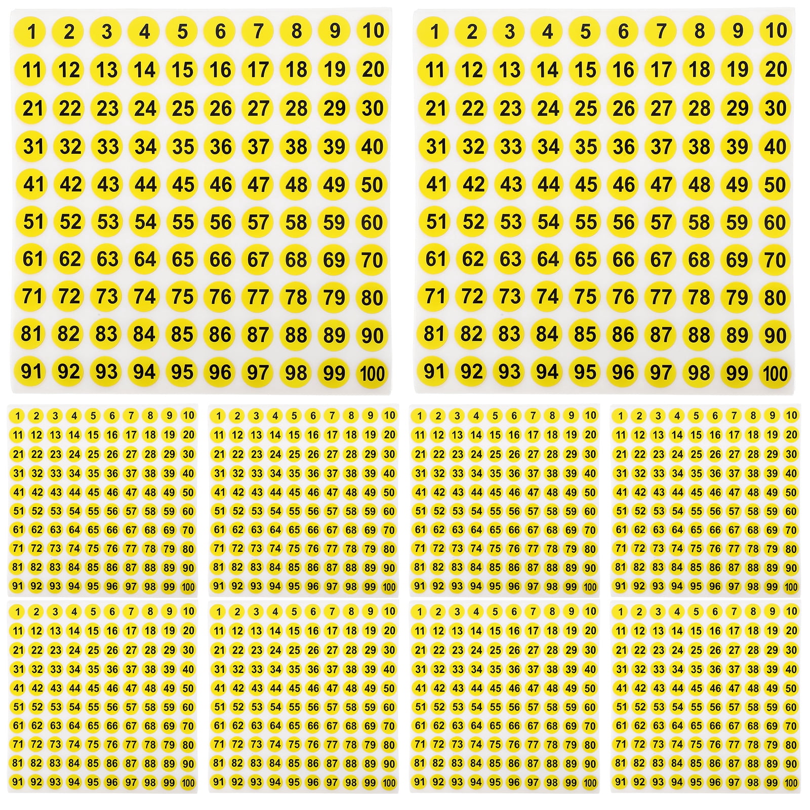 unbranded 100 Sheets Number Stickers for Organizing Labels Self ...