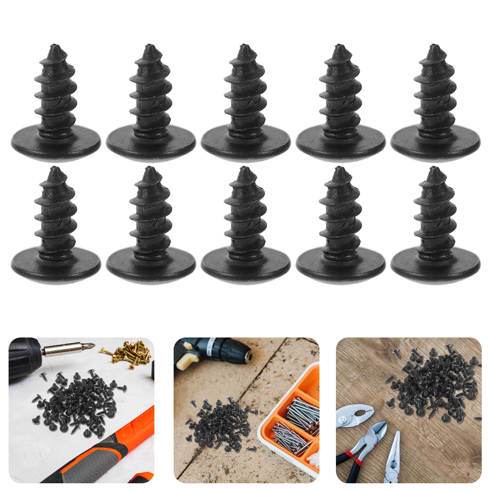 TEHAUX Wood Screw Fasteners Black Iron for Home Furniture Installation ...