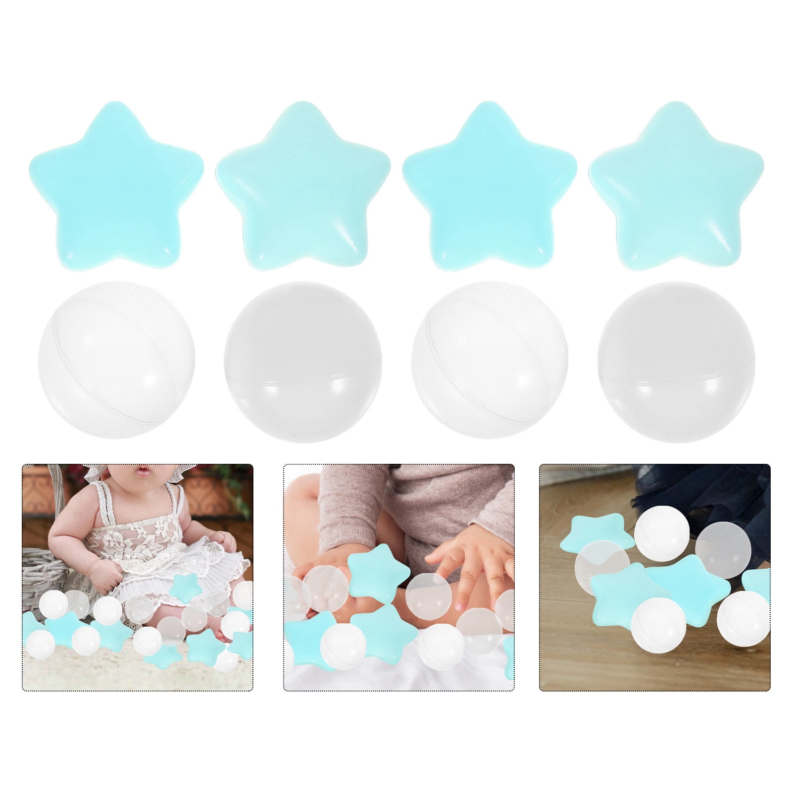 OULII Pool Ball Set Swimming Pool Toys Plastic Assorted Color 100pcs ...