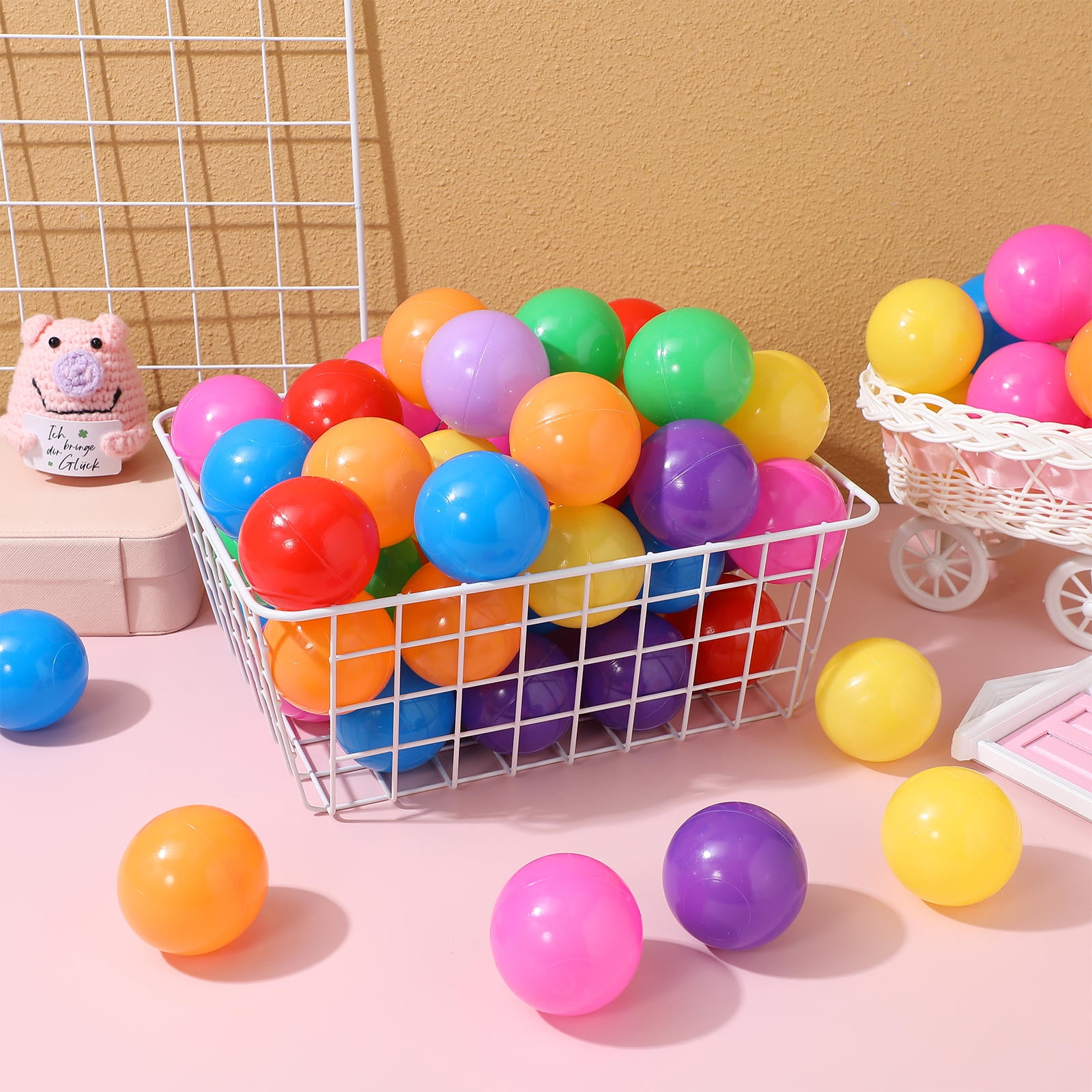 OFFIGAM 100PCS Round Plastic Balls For Kids Cognitive Development Motor ...