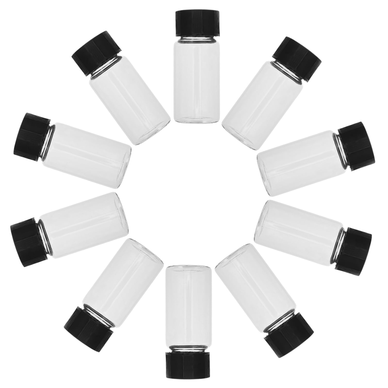 WHAMVOX Clear Glass Vials with Screw Caps for Lab Use 10ml Capacity ...