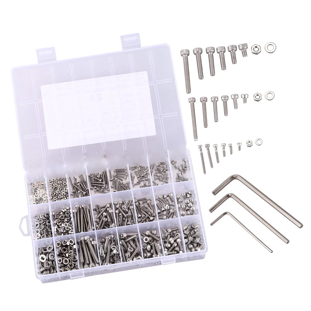 unbranded 1080Pcs Stainless Steel Bolt and Nut Set Socket Head Screws ...