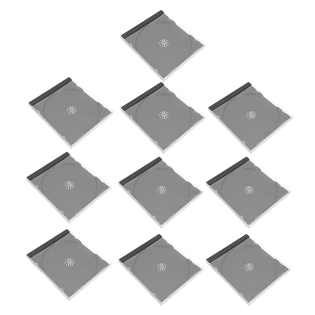 unbranded 10PCS CD Case with Black Tray Plastic Single DVD Disc Case ...