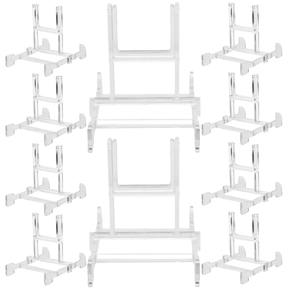 unbranded 10Pcs Clear Plastic Display Stand Adjustable Display Stands ...