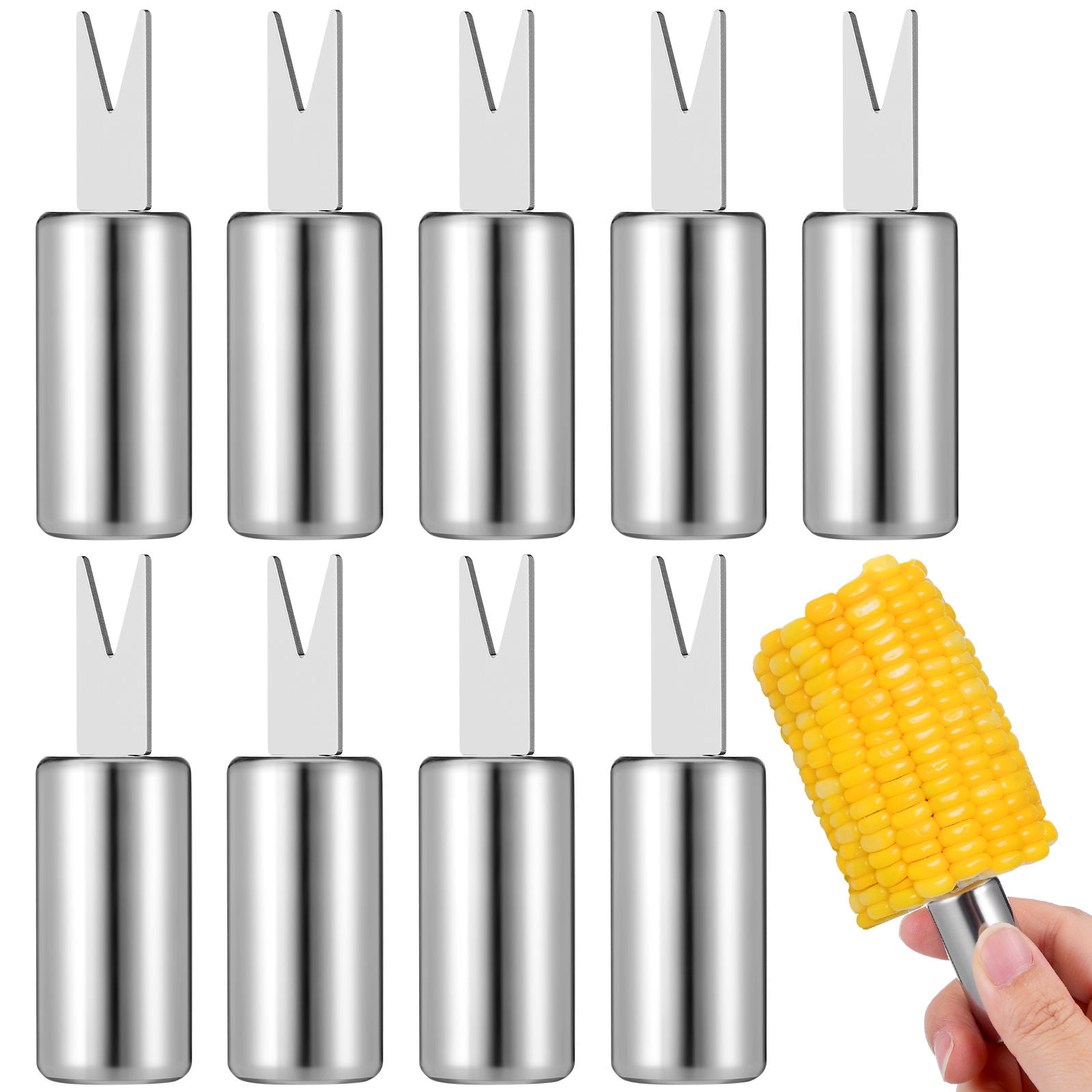UPOUART Stainless Steel Corn Forks BBQ Grilling Reusable Cob Holders ...