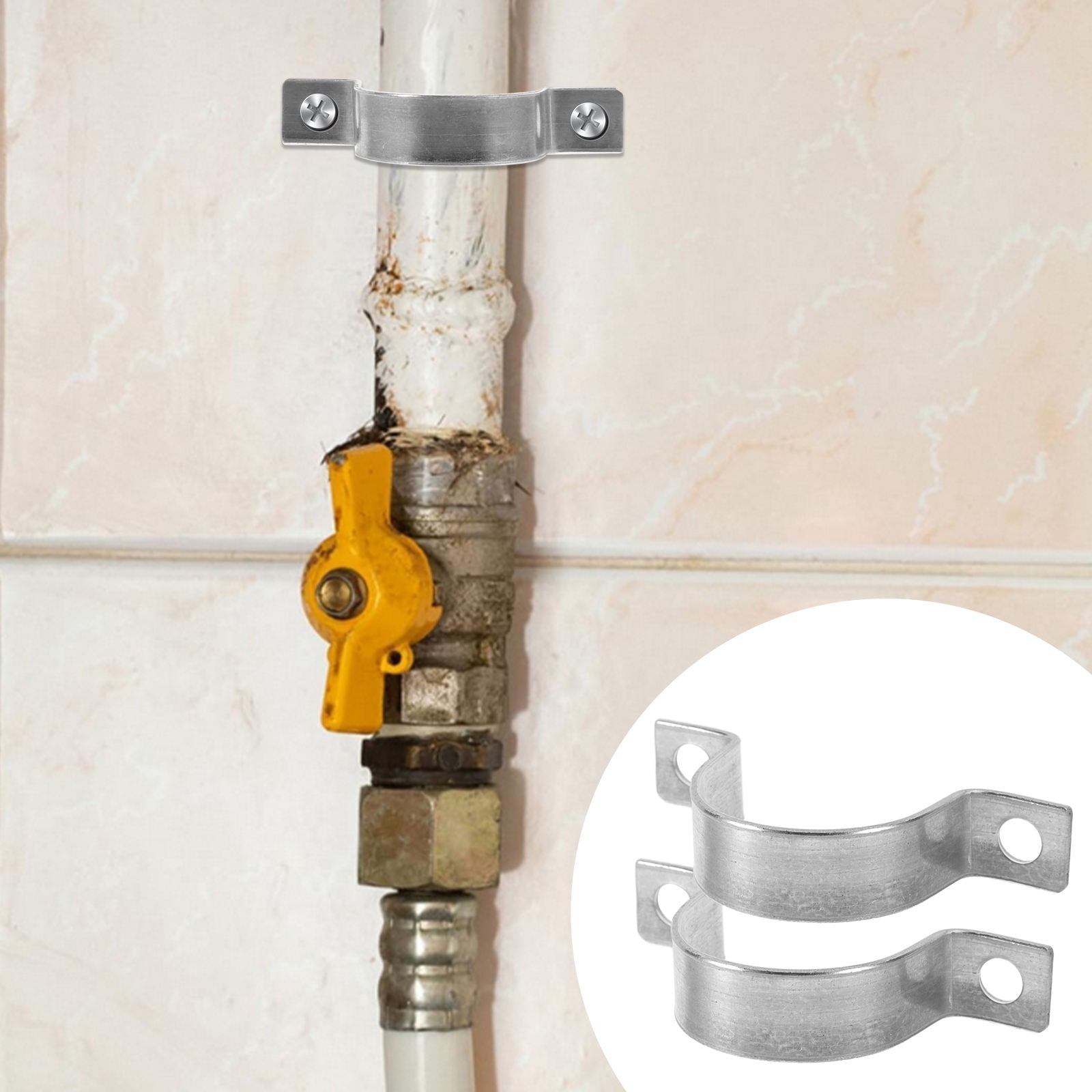 TEHAUX 10Pcs Silver Pipe Clamp for Mounting Water Pipes and Securing ...