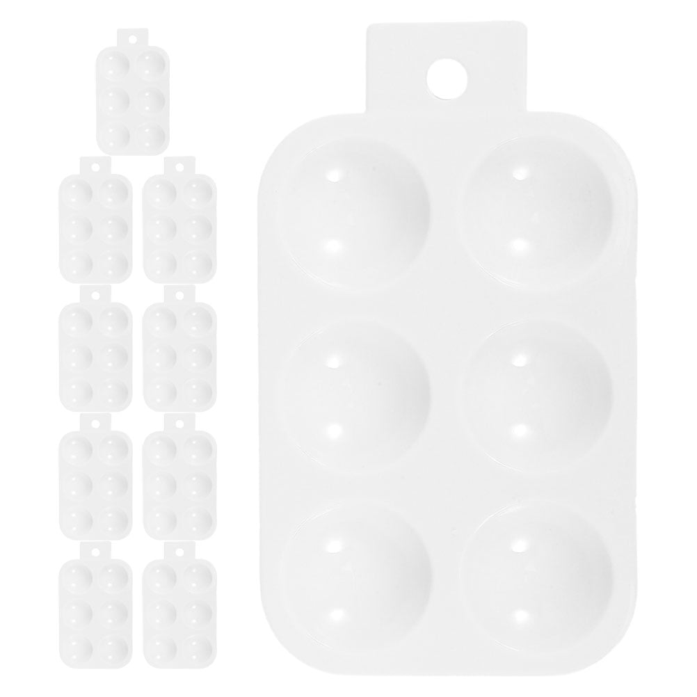 unbranded 10Pcs Plastic Paint Pallets 6 Well Rectangular Paint Tray ...