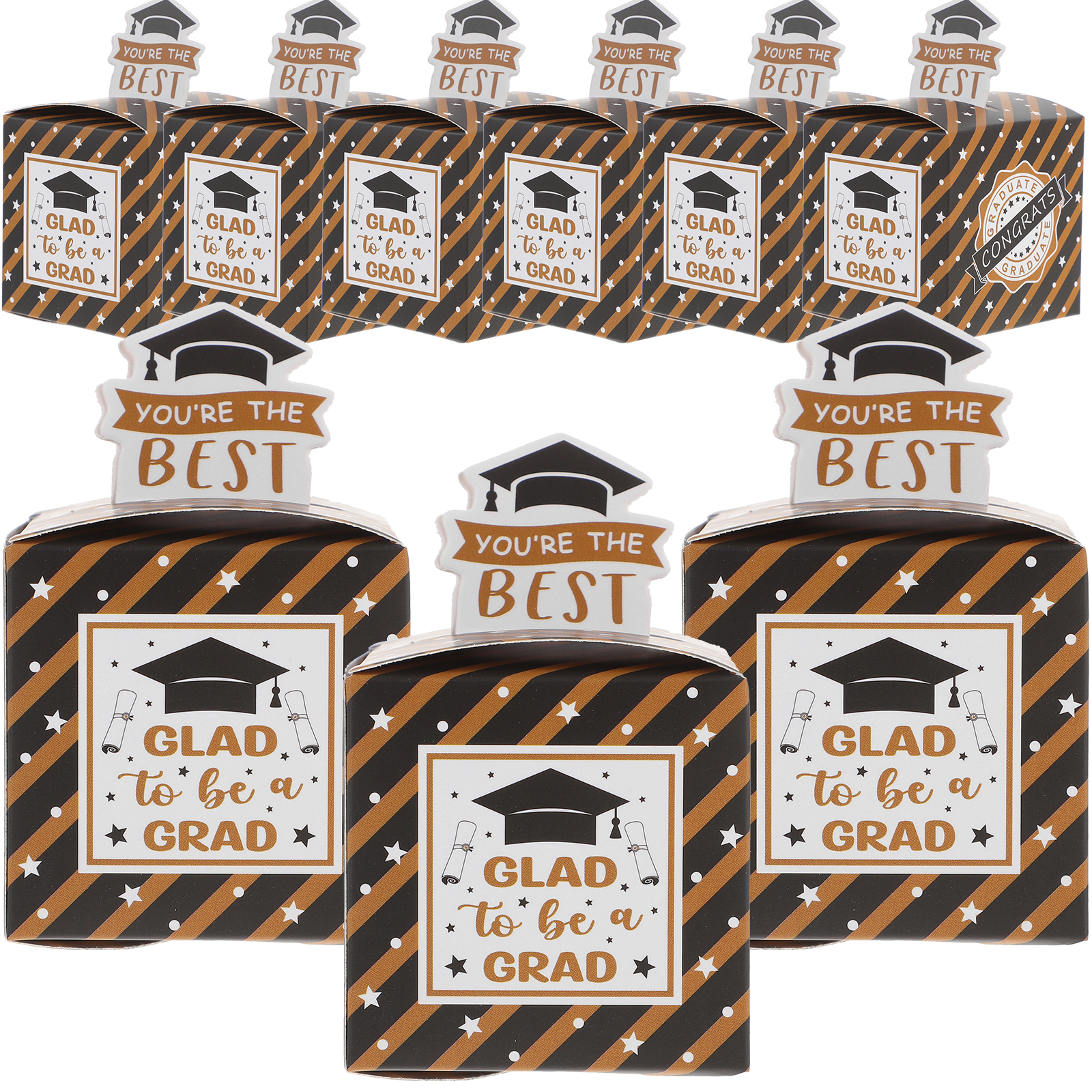 unbranded 10pcs Graduation Favor Boxes Graduation Cap Candy Boxes ...
