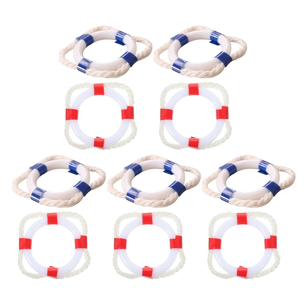 unbranded 10pcs Miniature Life Rings Dollhouse Decorations Mini Swim ...