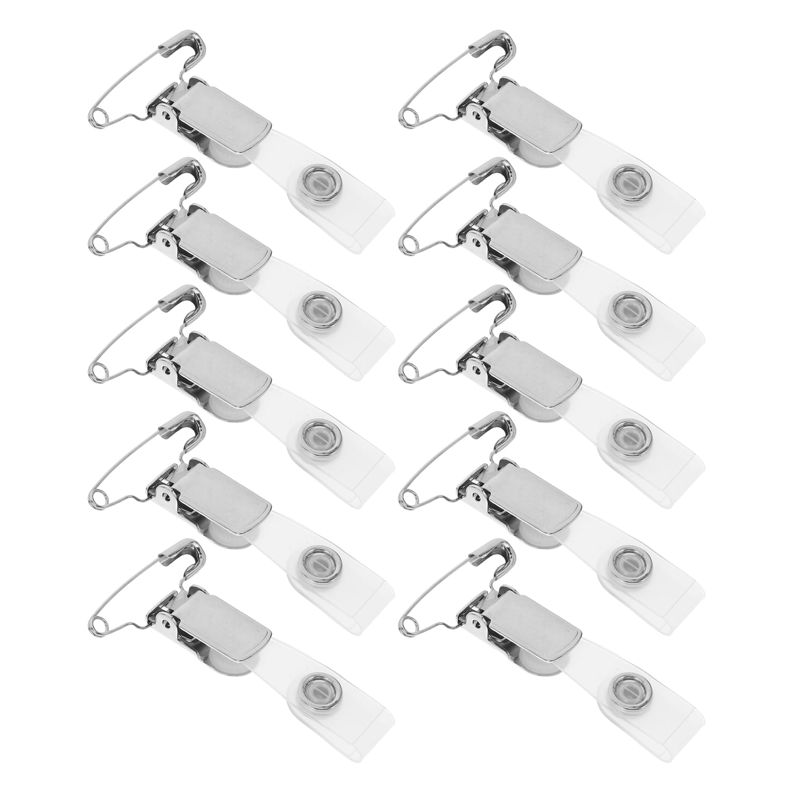 WHAMVOX Metal Badge Clips with Clear PVC Straps for Office ...
