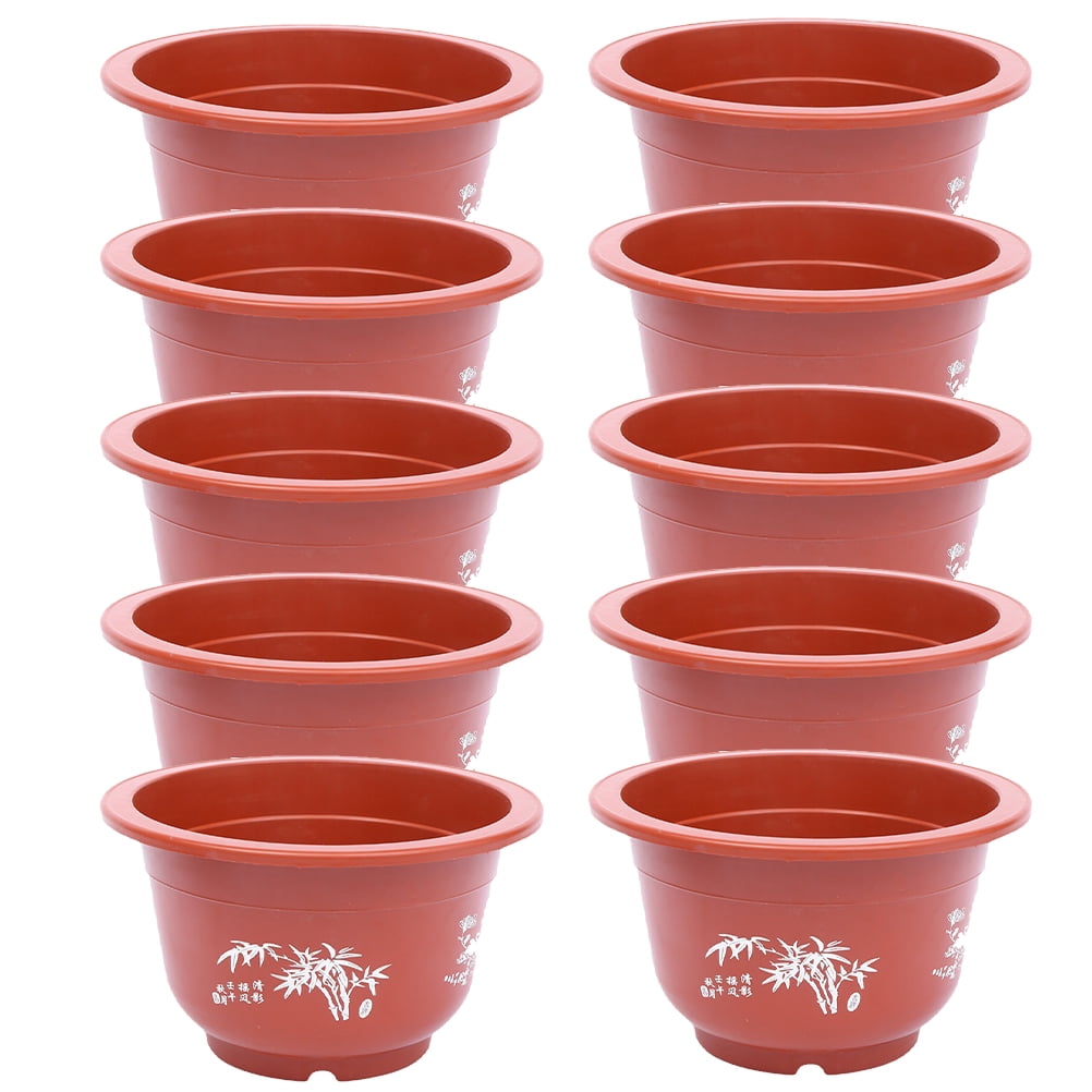 unbranded 10pcs Plant Pots Indoor Plastic Flower Pots Round Garden ...