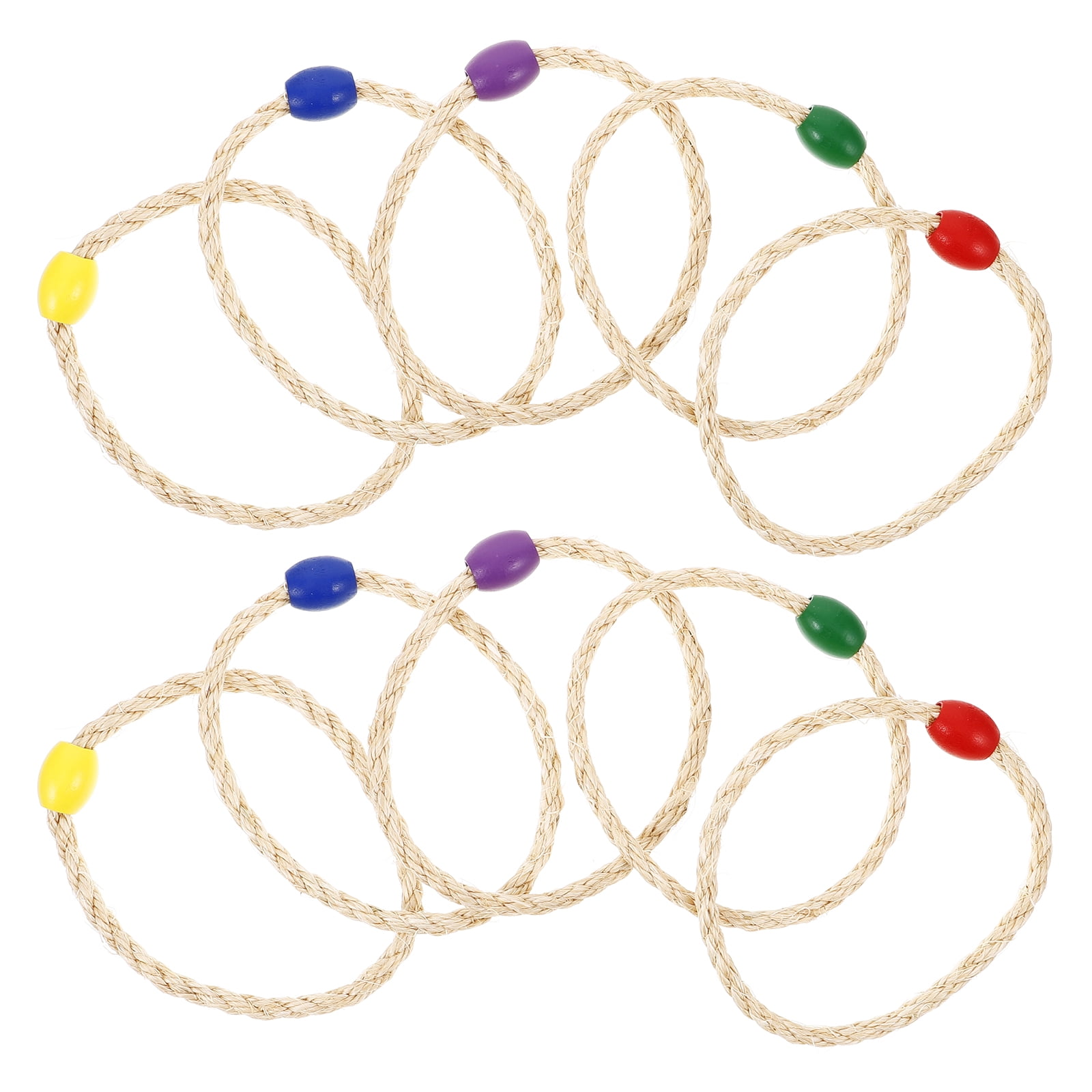 unbranded 10pcs Toss Rings Kids Ring Toss Game Throwing Game Rope Ring ...
