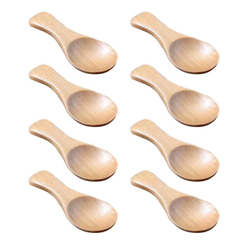 unbranded 10pcs Wooden Salt Spoons Mini Milk Powder Spoon Short Handle ...