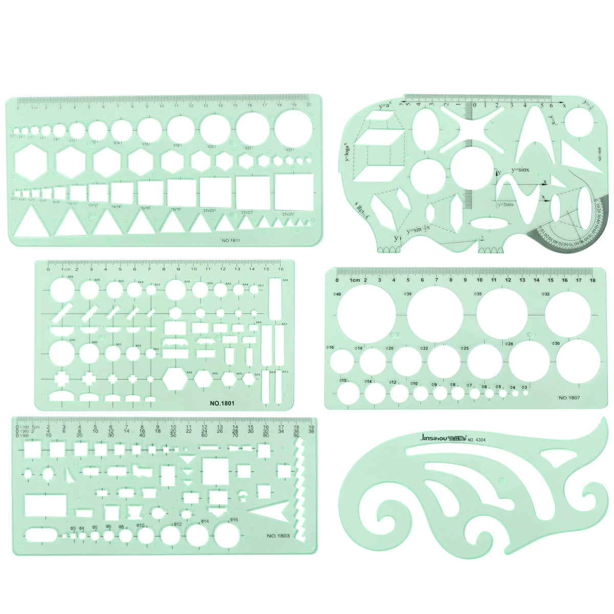 unbranded 11 Pcs Design Formwork Ruler Circle Stencil Desk Calendar ...