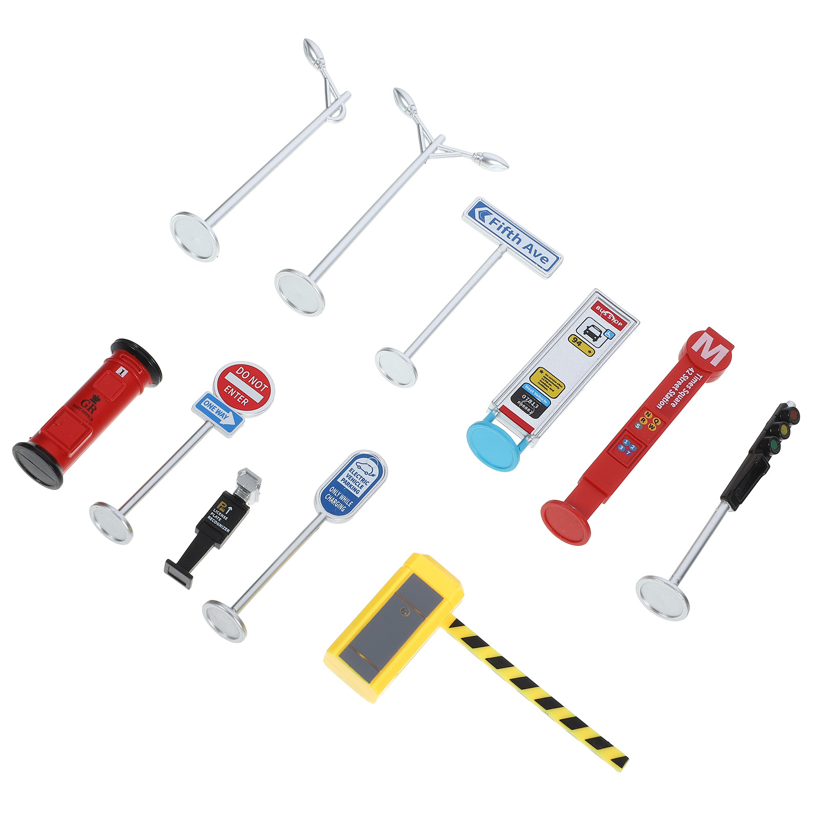 unbranded 11pcs/set Traffic Signs Models Plastic Assorted Color Road ...