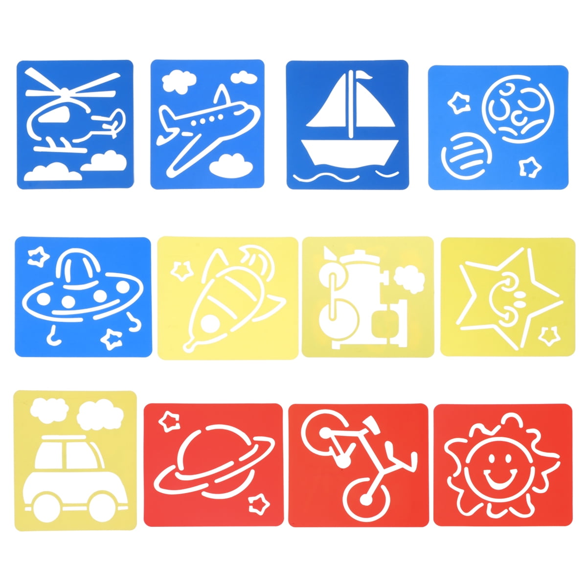 unbranded 12 PCS Drawing Stencils Note Book Paper Kids Crafts Stencil ...