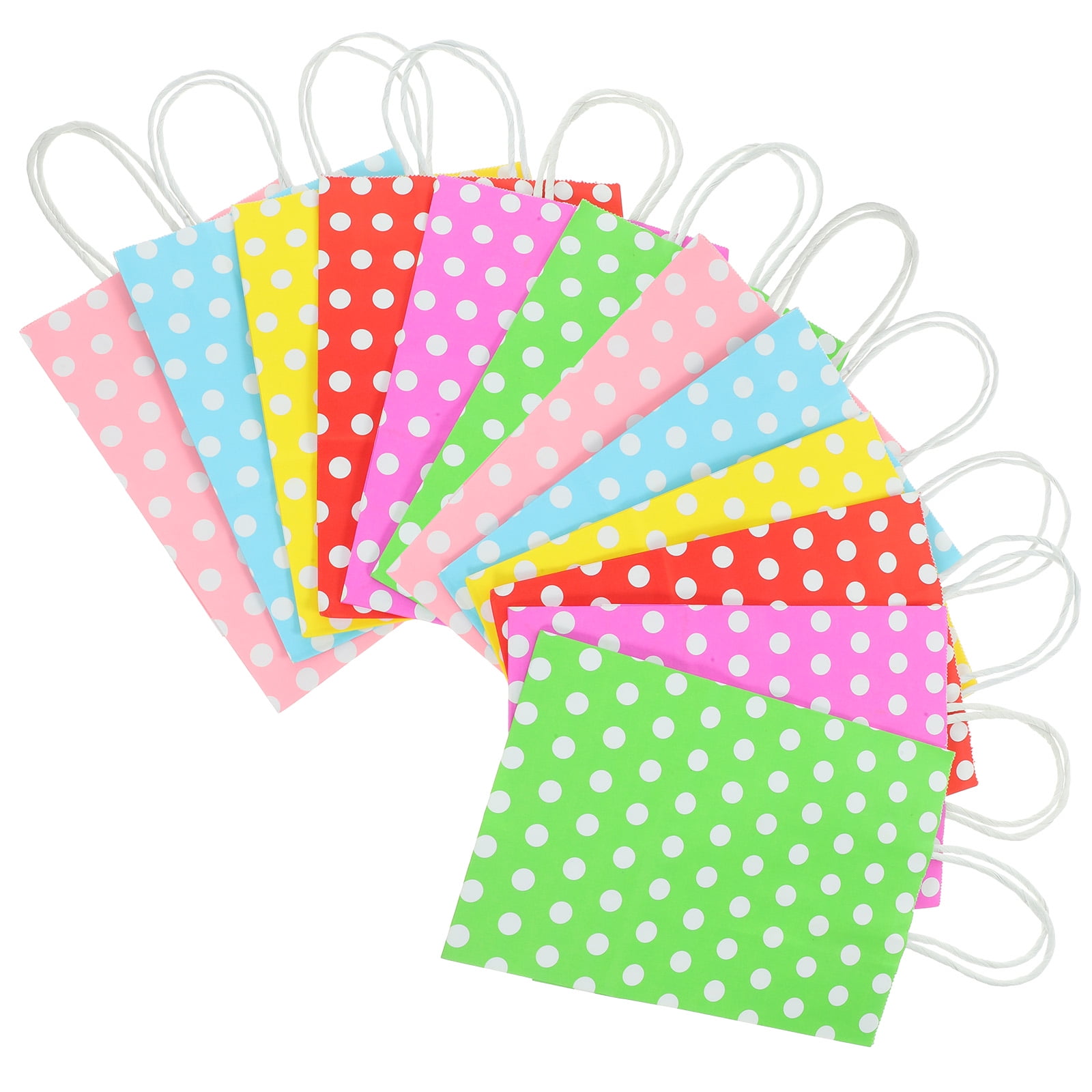 Assorted Color Kraft Paper Gift Bags with Handle for Party Use 12pcs ...