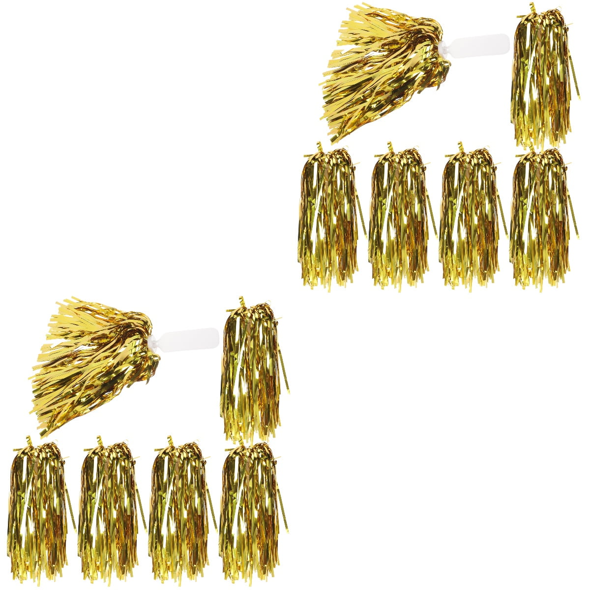 unbranded 12 Pcs Cheerleading Pom Poms Metallic Cheerleader Pompoms ...