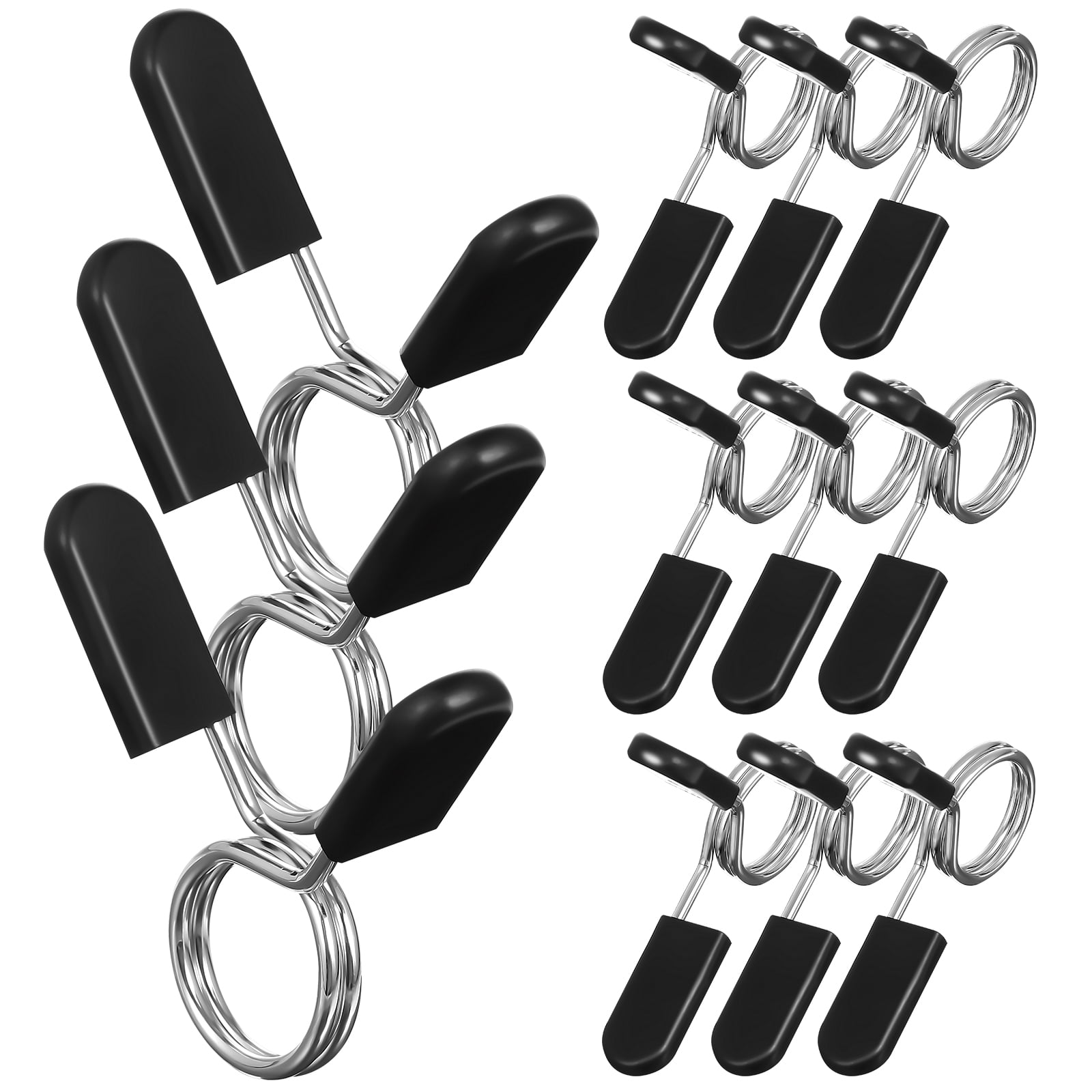 12 Pcs Spring Clips Collar Clips with Grips Weight Spring Collars for ...