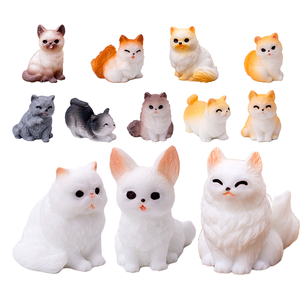 unbranded 12 Pcs Micro Landscape Cat Miniature Cats Figurines ...