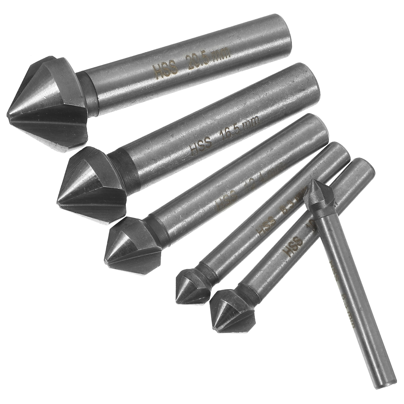 unbranded 12 Pcs Steel Single-End Countersink Chamfer Tool Deburring ...