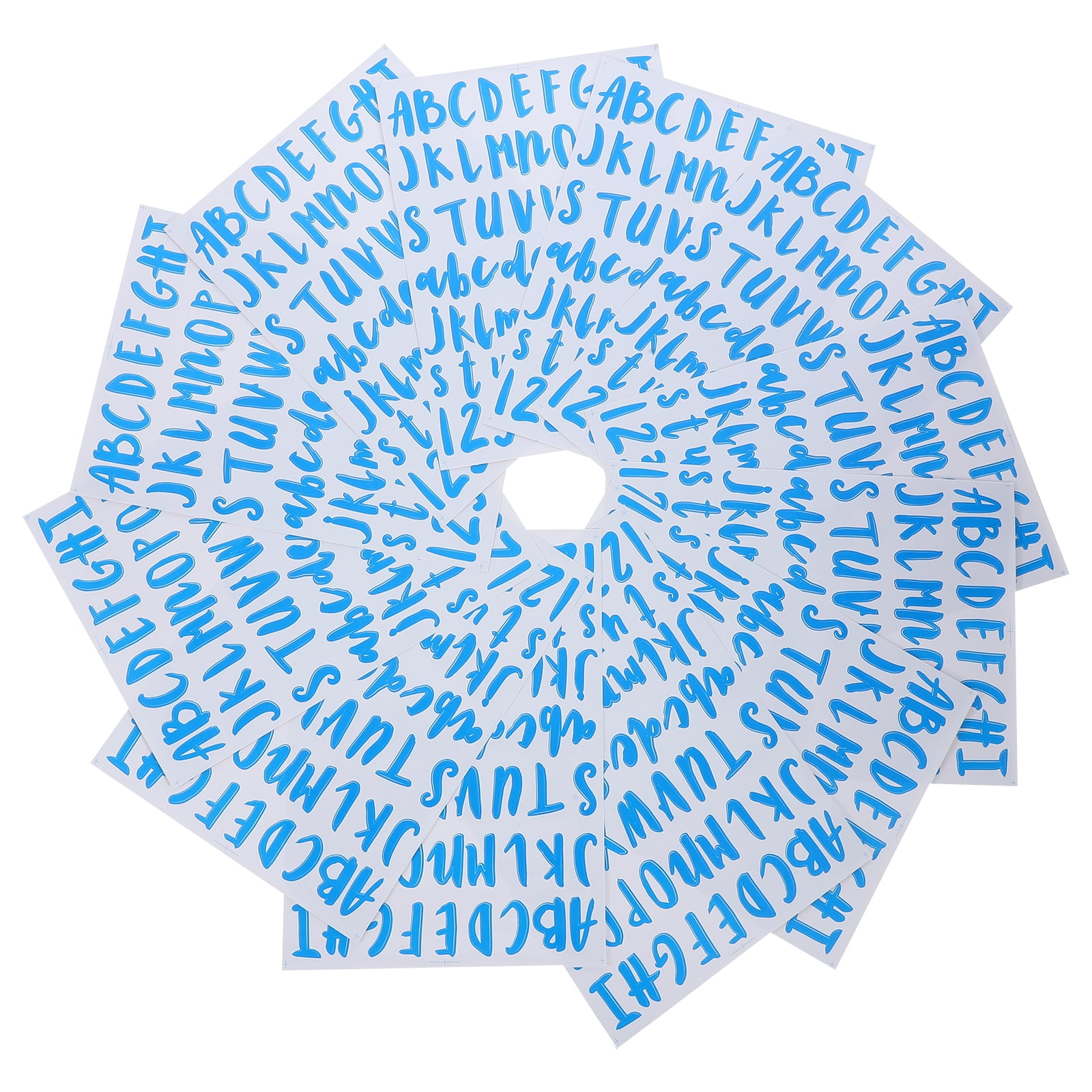 unbranded 12 Sheets Trash Can Stickers Alphabet by Number Dot Sky-blue ...