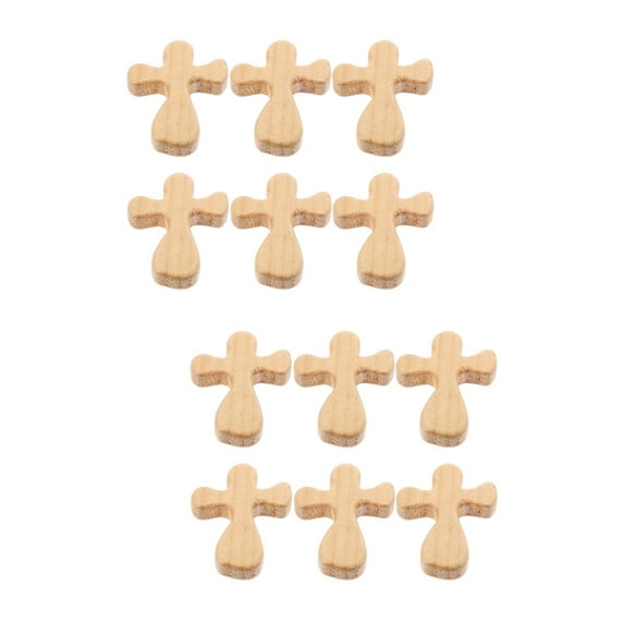 unbranded 12 pcs Wood Cross Handheld Small Cross Props Christian Prayer ...