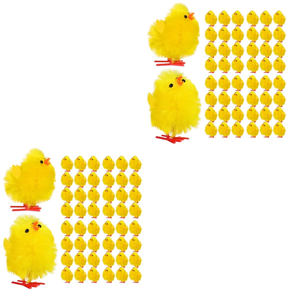 unbranded 120 pcs Easter Mini Chicks Plush Chicken Miniature Figures ...