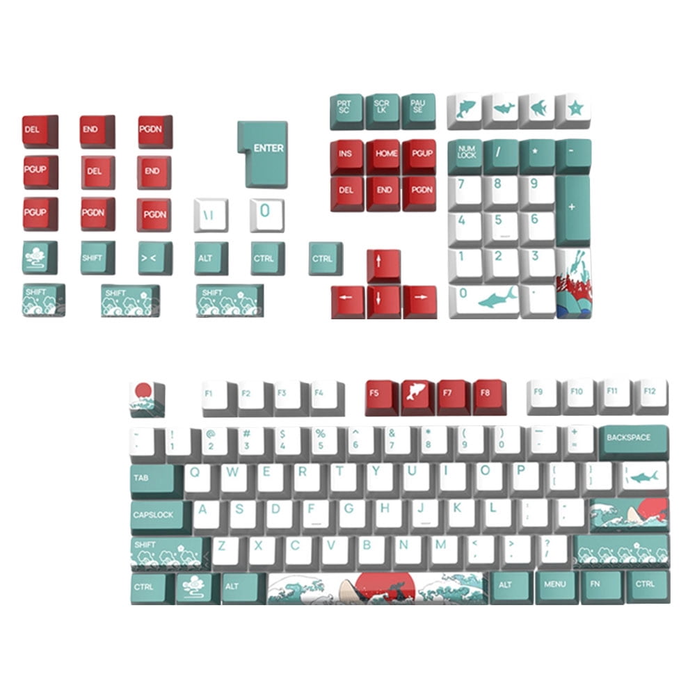unbranded 129 Pcs Computer Keyboard Caps Full Keyboard Keycaps 12.00X1 ...