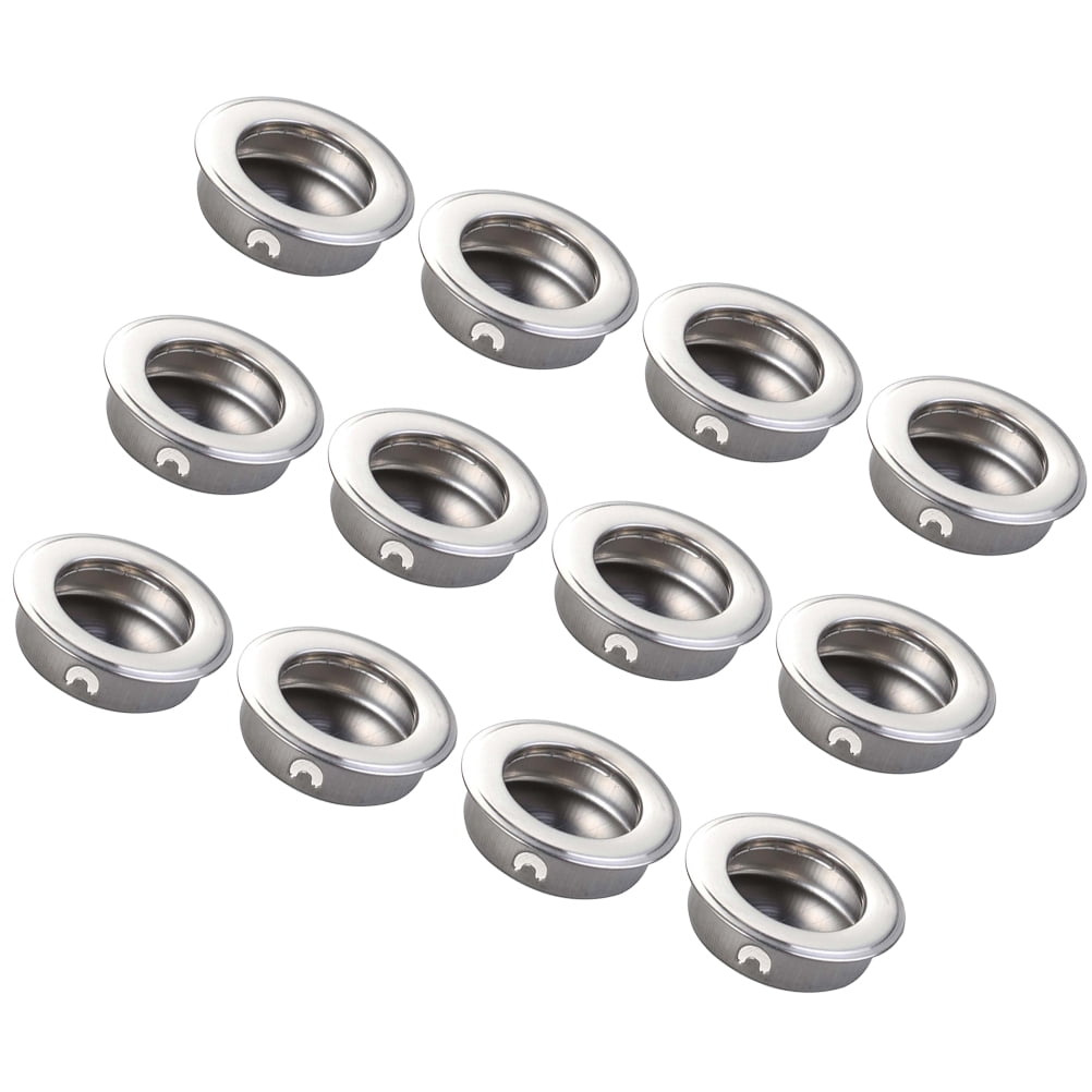 unbranded 12Pcs 35mm Flat Stainless Steel Recessed Flush Pull Finger ...