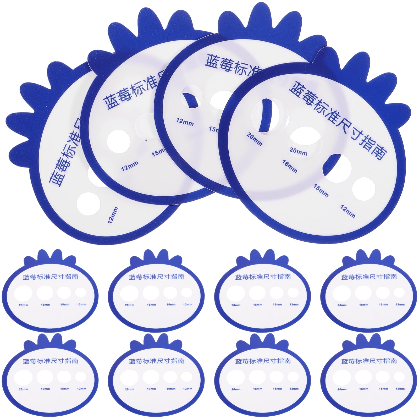 unbranded 12pcs Blueberry Diameter Measuring Card Practical Blueberry ...