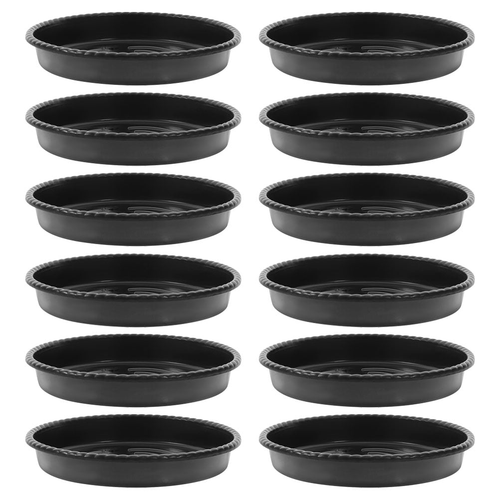 OULII 12Pcs Round Plastic Plant Saucers, Weather Resistant for Indoor ...