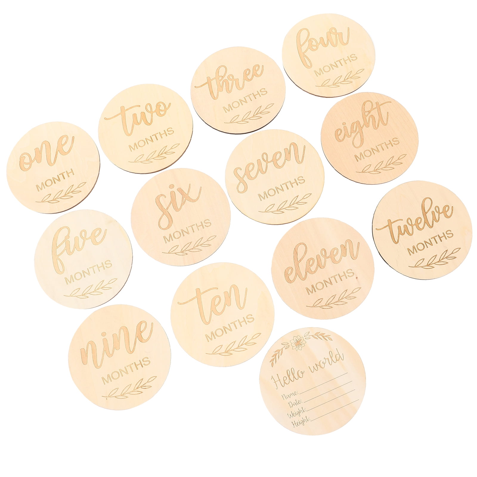 unbranded 13 Pcs Birth Announcement Sign Pram Baby Photoshoot Wood ...