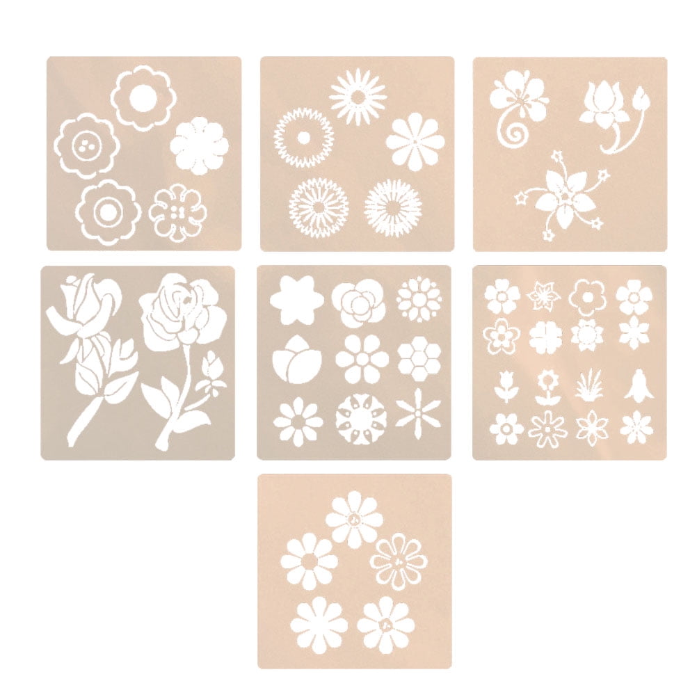 unbranded 14 Pcs Flowers Series Painting Stencils Craft DIY Drawing ...