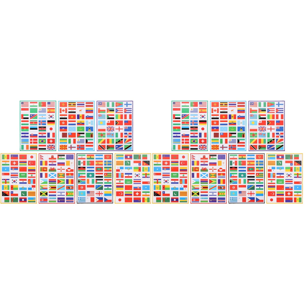 unbranded 14 Sheets of World Flags Stickers Countries PVC Sticker for ...