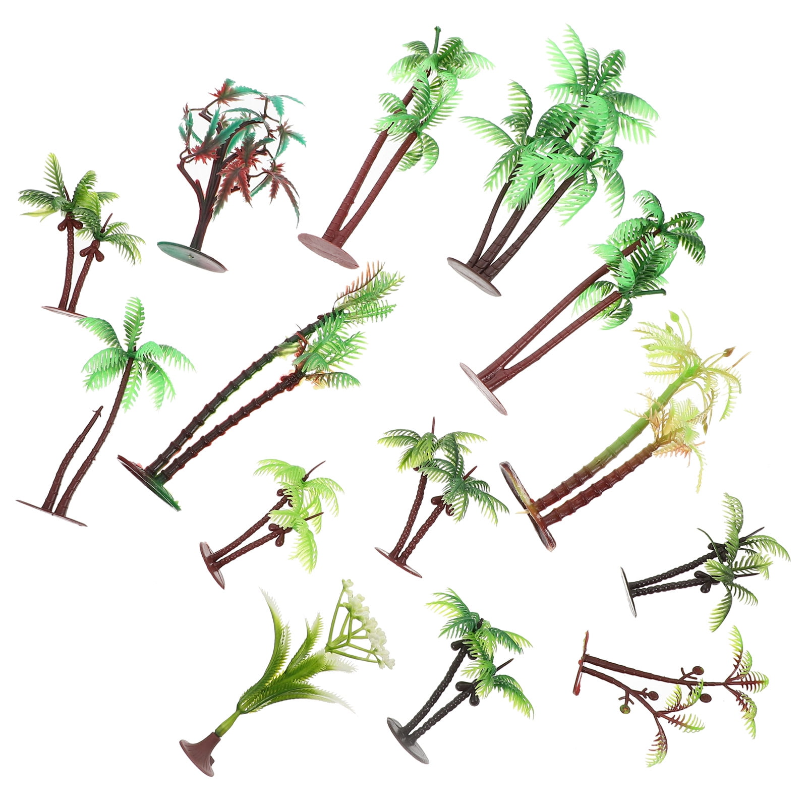 unbranded 14Pcs Delicate Mini Coconut Tree Model Lifelike Plant Model ...