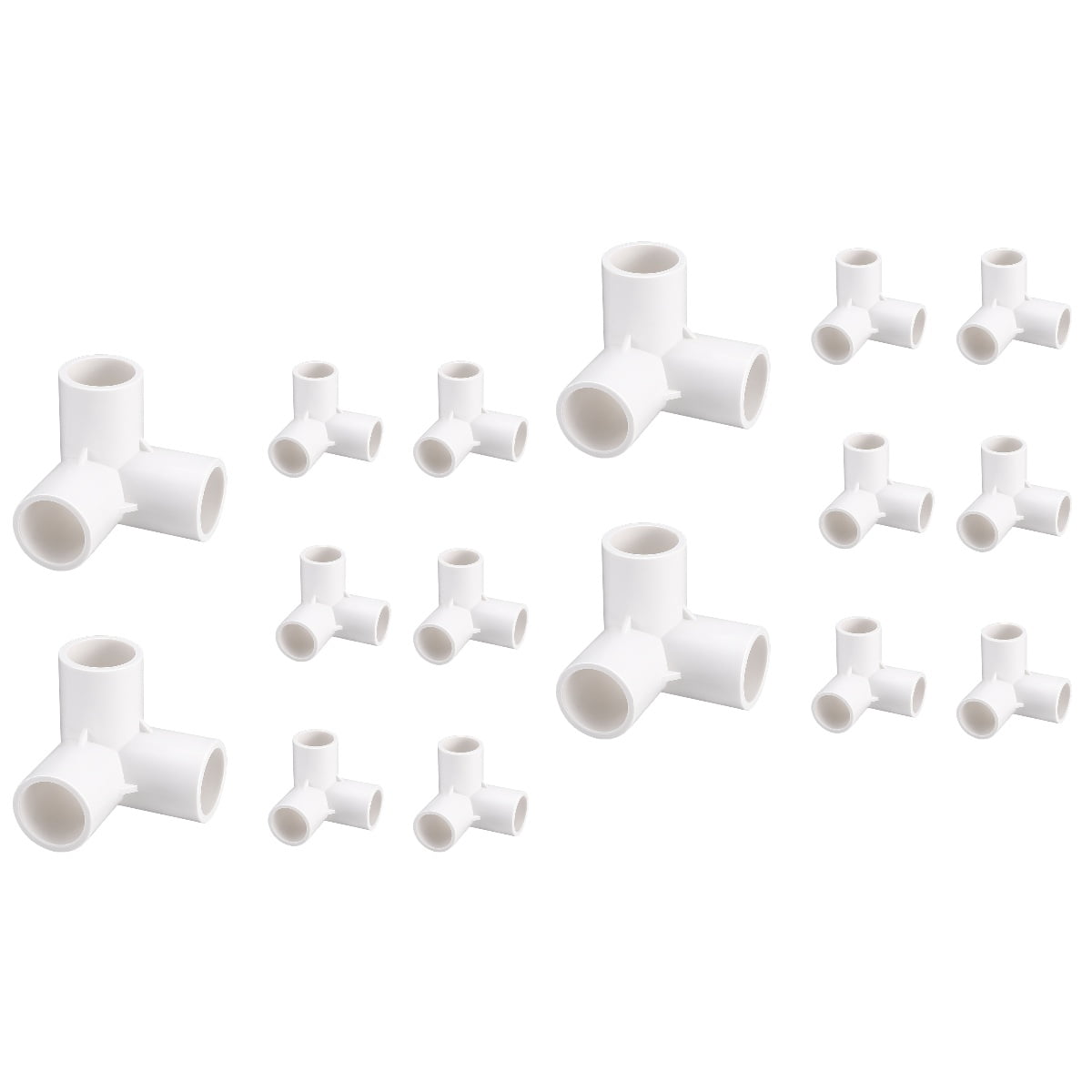 unbranded 16 Pcs PVC Elbow Fittings Connectors 3-Way Elbow Fittings ...