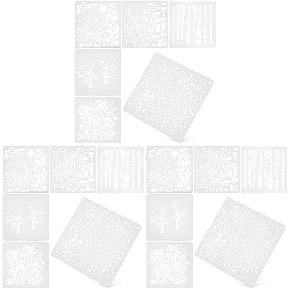 unbranded 18 pcs Painting Stencils Reusable Drawing Templates Tree ...