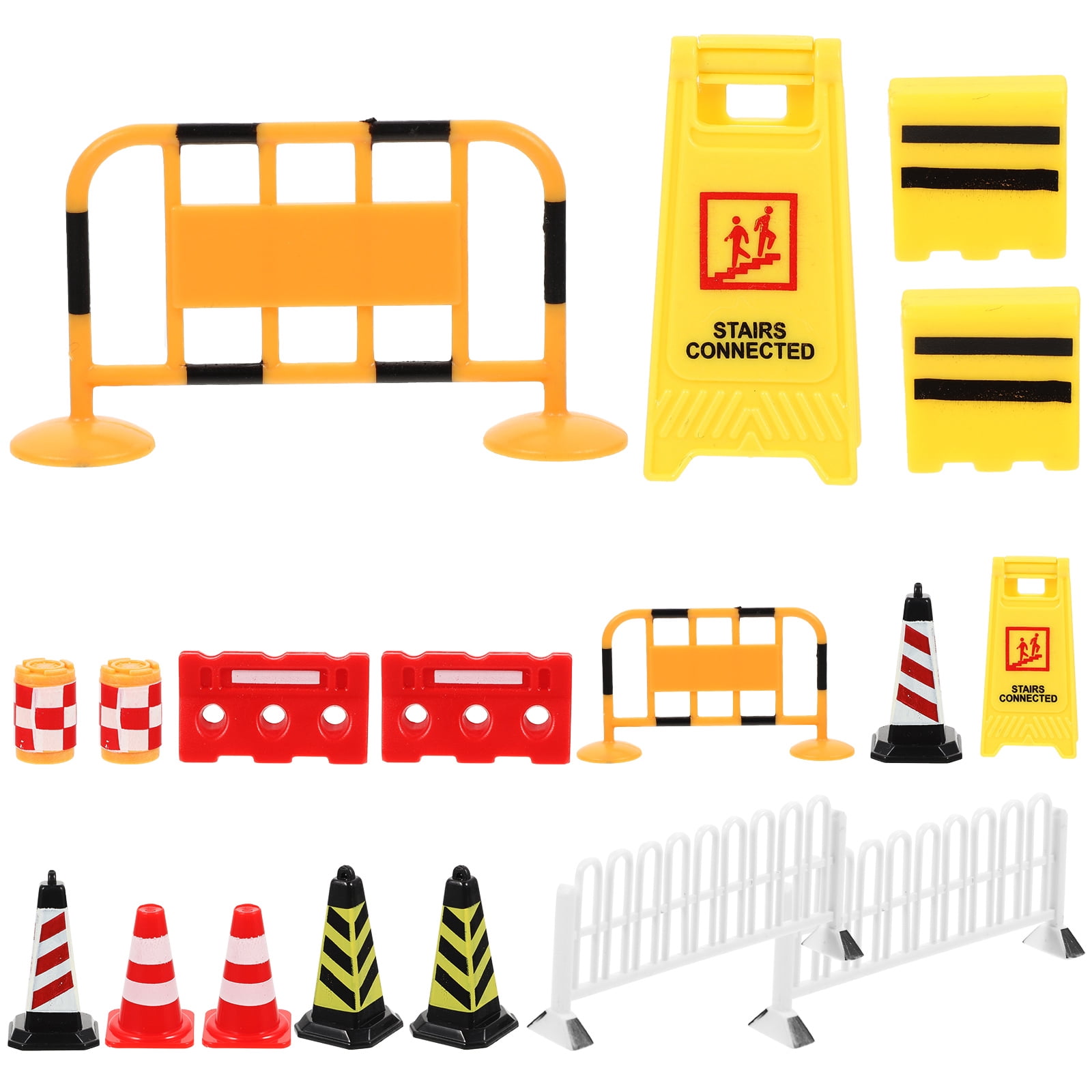 LITINKIMI 18Pack Mini Barricade Road Signs Set PP Road Sign Toys for ...